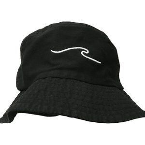 Accessories | Bucket Ocean Wave Hat Black Embroidered New | Poshmark